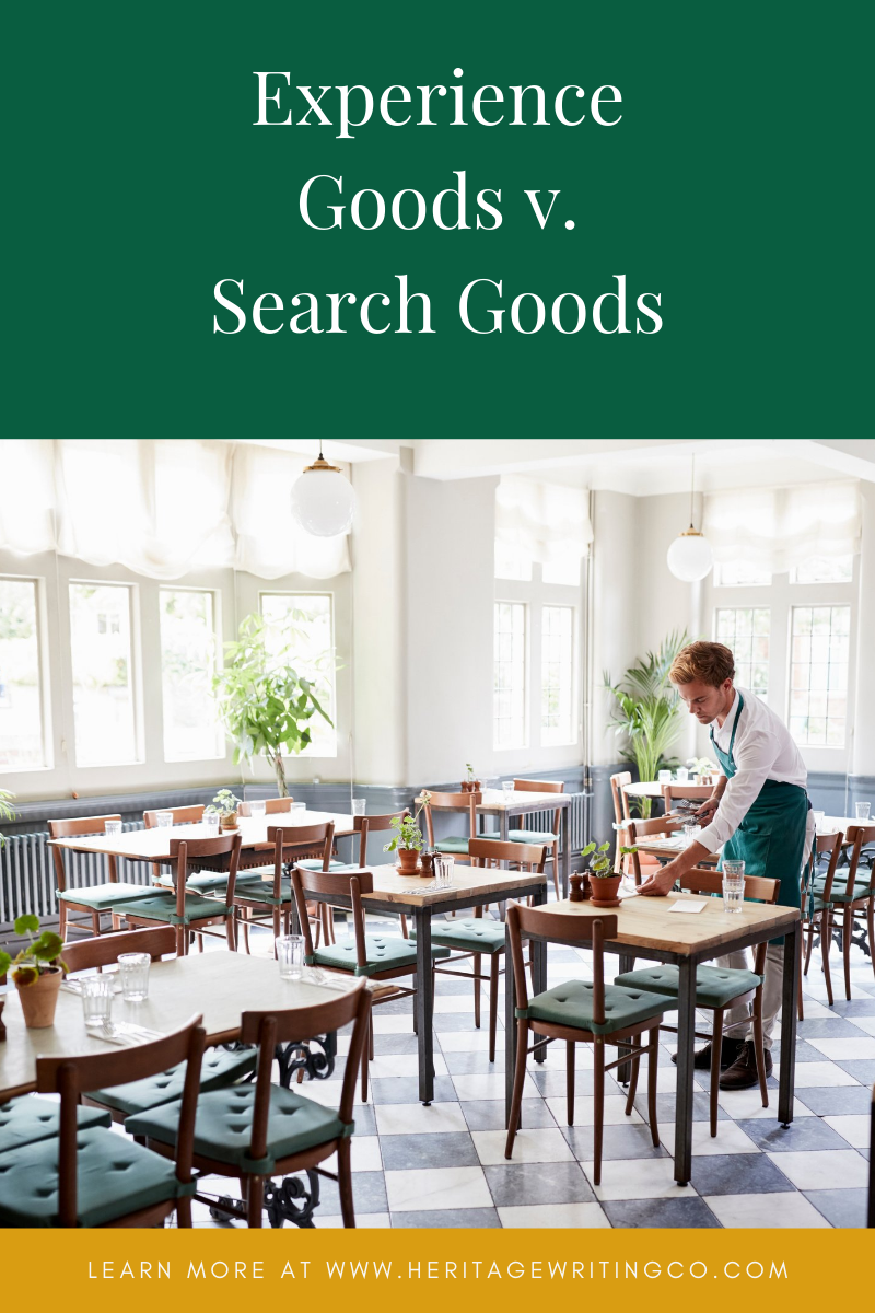 Experience Goods v. Search Goods – Heritage Writing Co.